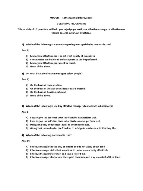 Managerial Effectiveness Pdf Cognitive Science Cognition