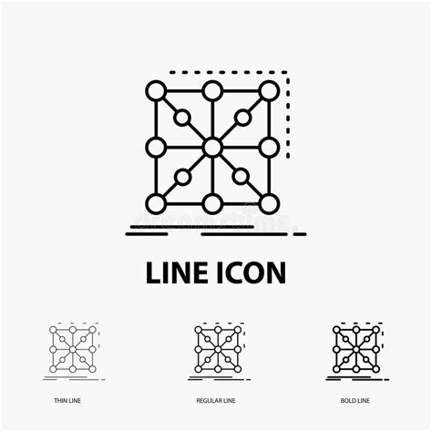 data framework app cluster complex icon in thin regular and bold