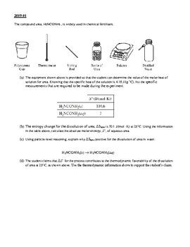 AP Unit Review FRQs By AP Chem TPT