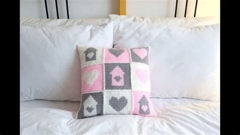 Мастер класс вяжем подушку с жаккардом крючком Youtube