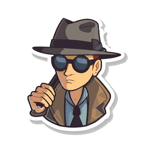 남자 탐정 스티커 일러스트 클립 아트 벡터 스파이 상표 만화 Png 일러스트 및 벡터 에 대한 무료 다운로드 Pngtree