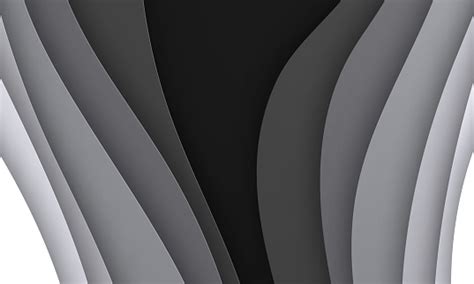 종이 잘라 배경입니다 흑백 추상적 인 물결 모양유행 3d 디자인 0명에 대한 스톡 벡터 아트 및 기타 이미지 0명 3차원 형태 검은색 Istock