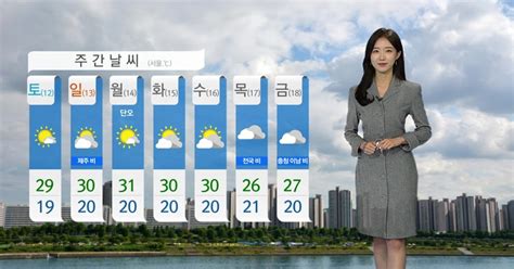 날씨 오늘 비 오며 더위 주춤제주·남해안 강한 비