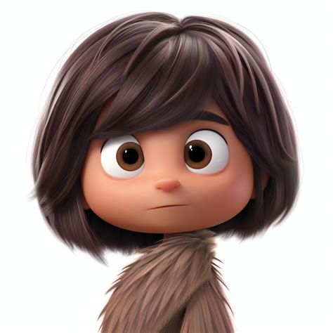 Premium Photo Cute Cartoon Girl With Long Hair
