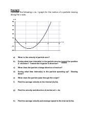 X Vs T Graph Pdf Example Consider The Following X Vs T Graph For The Motion Of A Particle