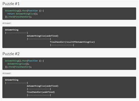 Nolans Promisesa Javascript Puzzles Stack Overflow