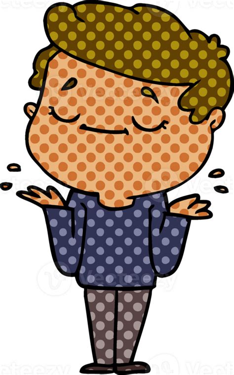 Cartoon Peaceful Man Shrugging 40355627 Png