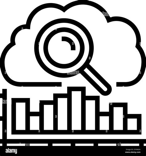 Analytics Cloud Computing Line Icon Vector Illustration Stock Vector