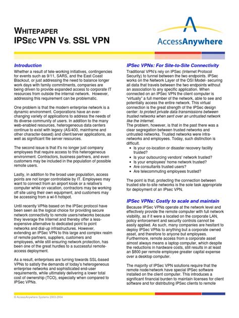 Ssl Ipsec Whitepaper Docshare Tips