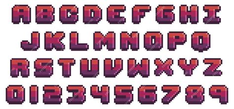 Premium Vector Game Font In Pixel Art 8 Bit Style Letters And Numbers Vector Alphabet In Pixel