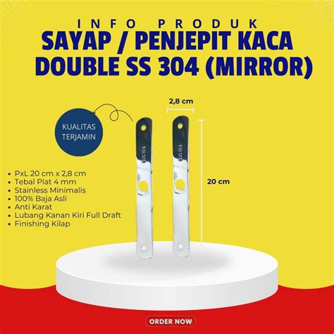 Ready Double Glass Ears Double Glass Bracket Ss 304 Glass Stair