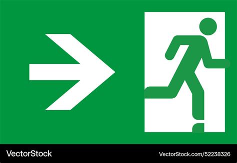 Emergency Exit Safety Symbol Escape Help Vector Image