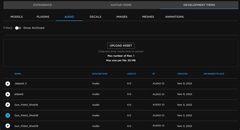 Creator Dashboard Ability To See Asset Ids On Development Items For All List Previews