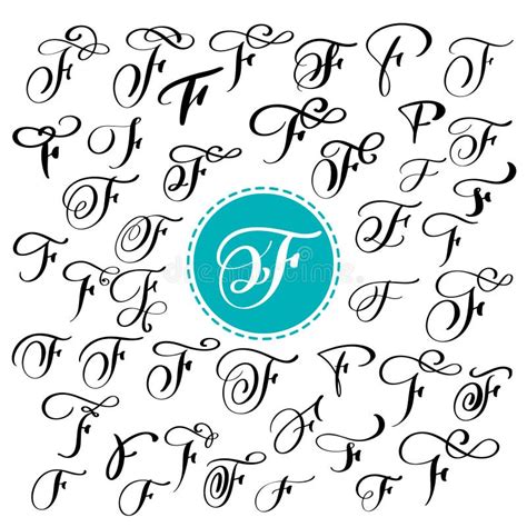 Set Of Hand Drawn Vector Calligraphy Letter M Script Font Isolated Letters Written With Ink