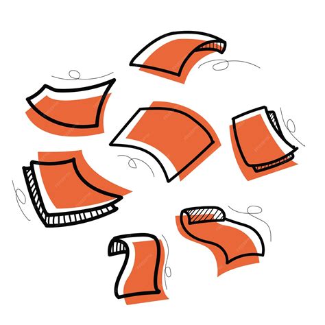 Premium Vector Hand Drawn Falling Paper Sheet Flying Paper Pages White Sheet Documents And
