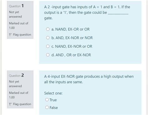 Solved Question 1 Not Yet Answered A 2 Input Gate Has