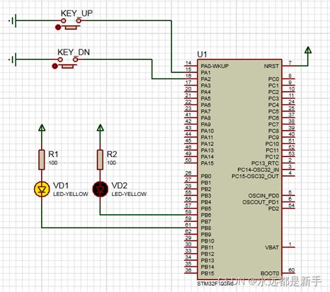 基于proteus无实物零基础stm32入门自学教程（五） 按键点亮led Csdn博客