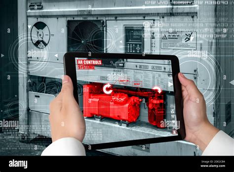 Engineer Use Augmented Reality Software In Smart Factory Production Line With Automated