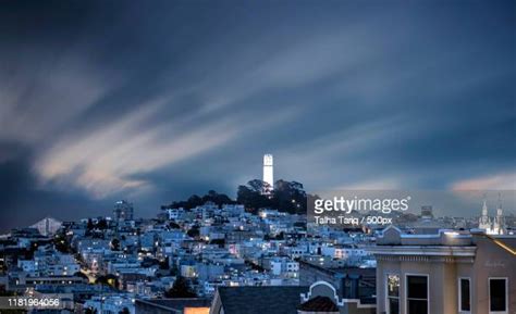 Coit Tower Night Photos And Premium High Res Pictures Getty Images