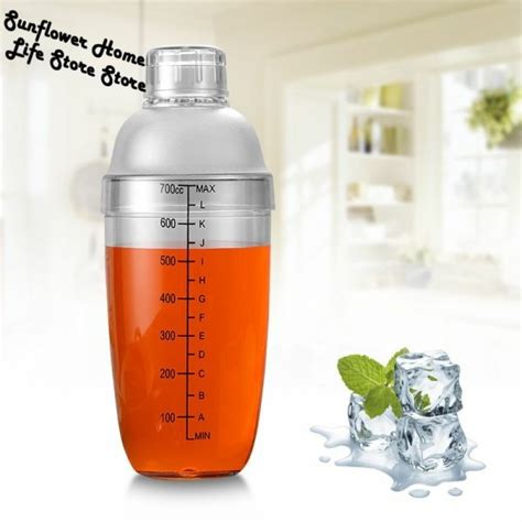 350ml 530ml 700ml 핸드 셰이크 컵 칵테일 셰이커 투명 믹서 클리어 바 와인 밀크 티 스케일 티몬