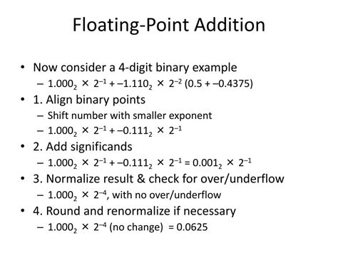 Ppt Lecture 13 Integer Arithmetic And Floating Point Cont