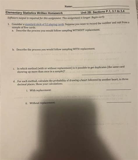 Solved Elementary Statistics Written Homework Unit 2b