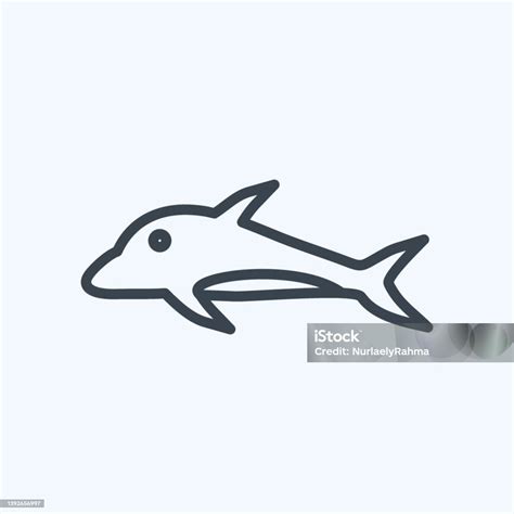 아이콘 돌고래 바다 상징을 위해 적당한 선 스타일 편집 가능한 간단한 디자인 디자인 템플릿 벡터 간단한 기호 그림 검은색에 대한 스톡 벡터 아트 및 기타 이미지 Istock
