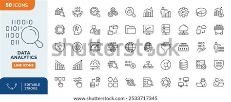 Data Analytics Line Editable Icons Set Stock Vector Royalty Free 2533717345 Shutterstock