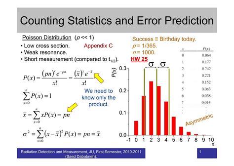 Counting Statistics And Error Prediction G