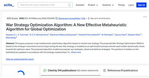 War Strategy Optimization Algorithm A New Effective Metaheuristic Algorithm For Global Optimization