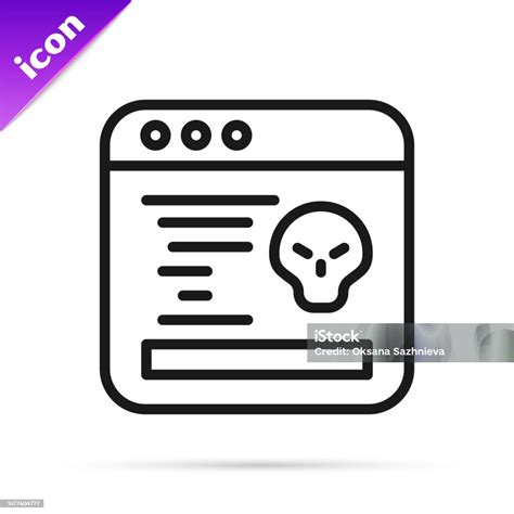 Black Line System Bug Concept Icon Isolated On White Background Code Bug Concept Bug In The