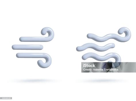 벡터 3d 아이콘은 흰색 배경에 고립되어 있습니다 날씨 아이콘입니다 파란색 회색 바람의 다양한 징후 세트입니다 엽서 아이콘 포스터 배너 웹 디자인 예술에 대 한 벡터