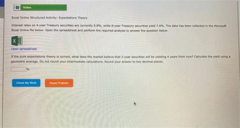 Solved Video Excel Online Structured Activity Expectations Chegg