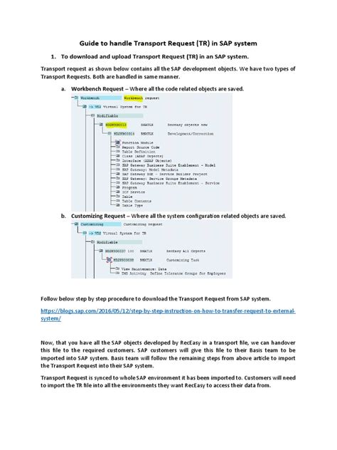 Guide To Handle Sap Tr Pdf