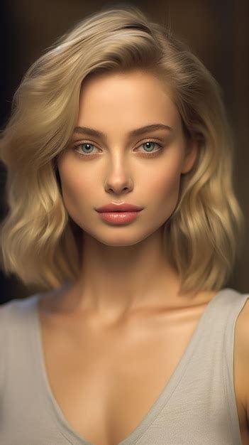 Premium Photo Beautiful Sexy Blond Woman Along The Shoreline Hair