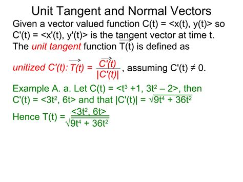 14 Unit Tangent And Normal Vectors PPT
