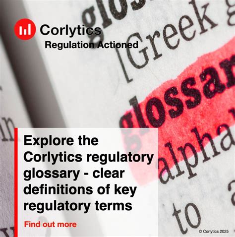 Glossary Dictionary Regulatory Regtech Corlytics