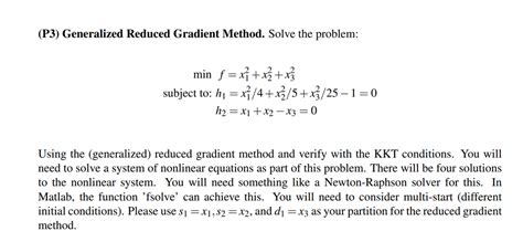 Solved P3 Generalized Reduced Gradient Method Solve The