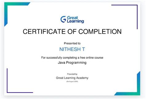 Nithesh Thangavel On Linkedin Java Programming Greatlearningacademy Greatlearning