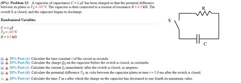 Solved 8 Problem 12 A capacitor of capacitance C 6μF Chegg com