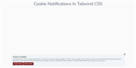 Cookies Notifications In Tailwind Css W3hubs Medium