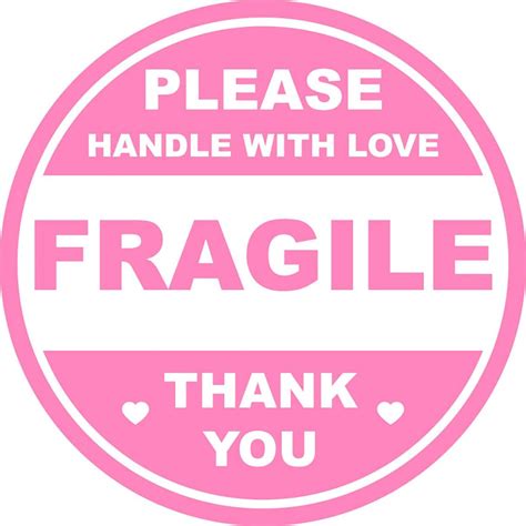 Buy 2 Inch 300 Pcs Pink Round Fragile Labels Circle Fragile Stickers