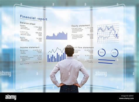 Businessman Analyzing Financial Report Data Of The Company Operations