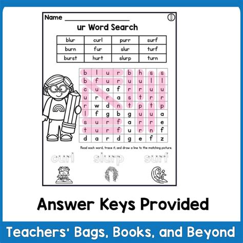 R Controlled Word Search Ar Er Ir Or Ur 1st Grade Worksheets Phonics