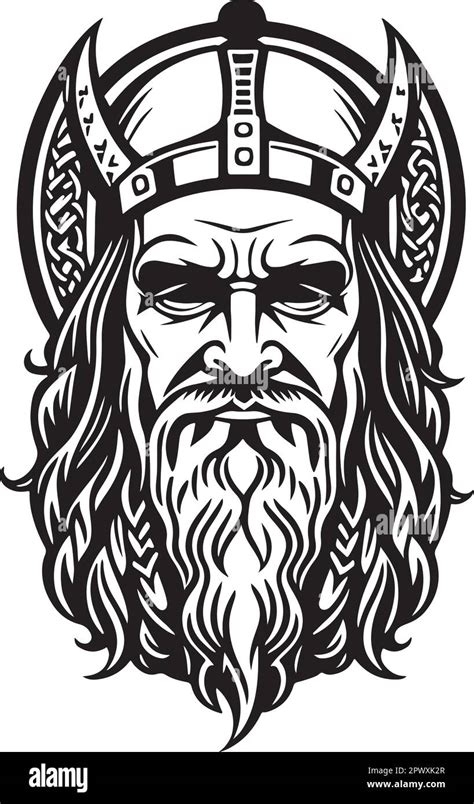 Beautiful And Powerful Viking Emblem Art Vector Stock Vector Image