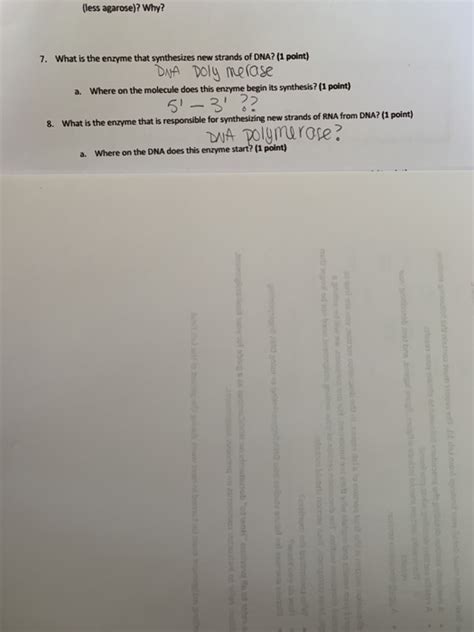 Solved Is Question 7 And 8 The Same Answer Dna Chegg Com