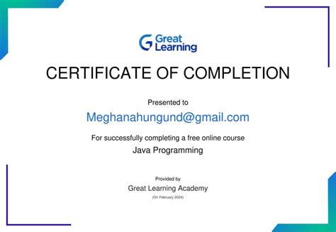 Meghana Hungund On Linkedin Javaprogramming Onlinelearning Greatlearning Certification