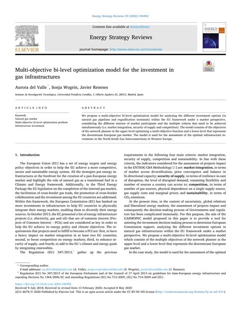 Pdf Multi Objective Bi Level Optimization Model For The Investment In