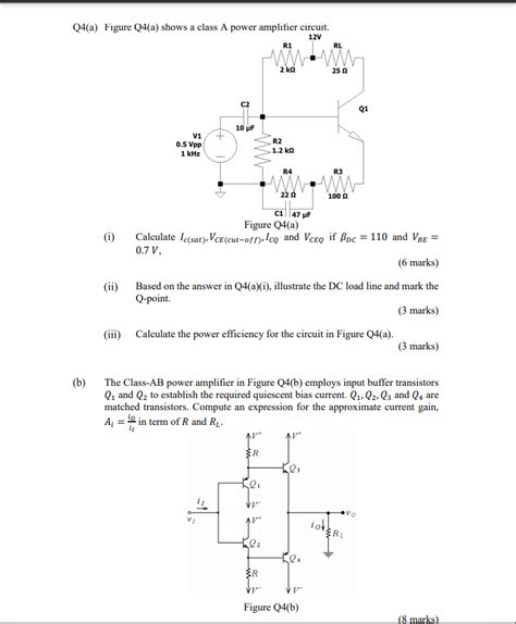 Solved Q4 A Figure Q4 A Shows A Class A Power Amplifier
