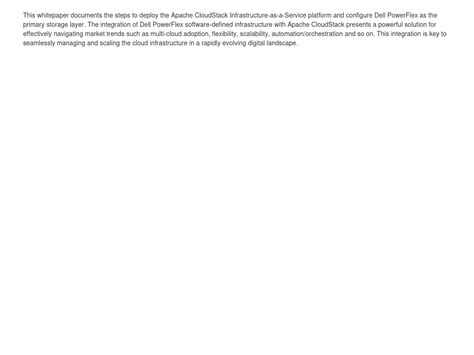 Conclusion Dell Powerflex Integration With Apache Cloudstack Dell Technologies Info Hub